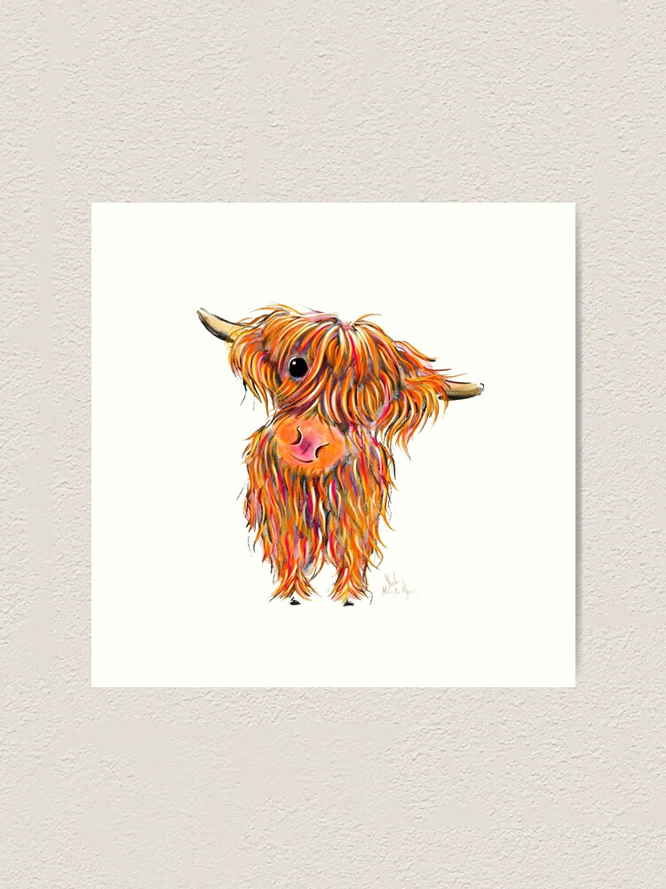 "HiGHLaND CoW PRiNT SCoTTiSH ' Boo ‘ BY SHiRLeY MacARTHuR" Art Print ...