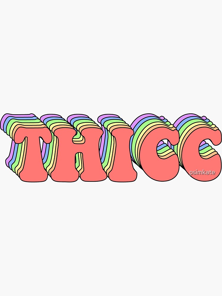 " Thicc rainbow" Sticker by psimkate | Redbubble