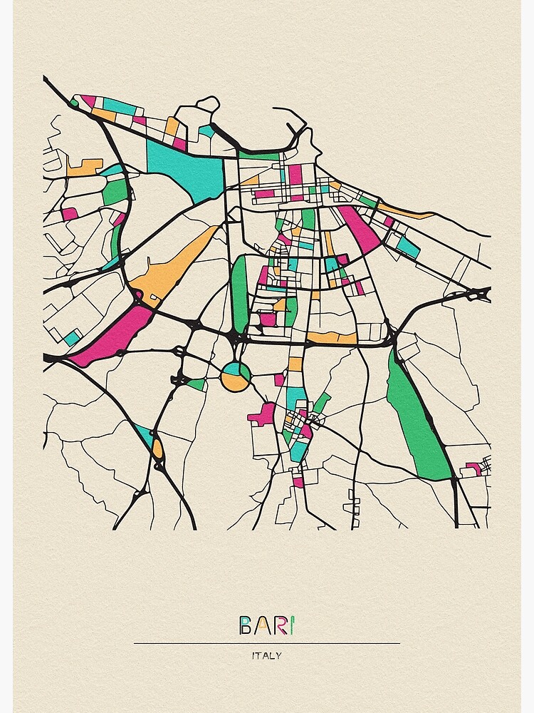 "Bari, Italy Street Map" Poster for Sale by geekmywall | Redbubble