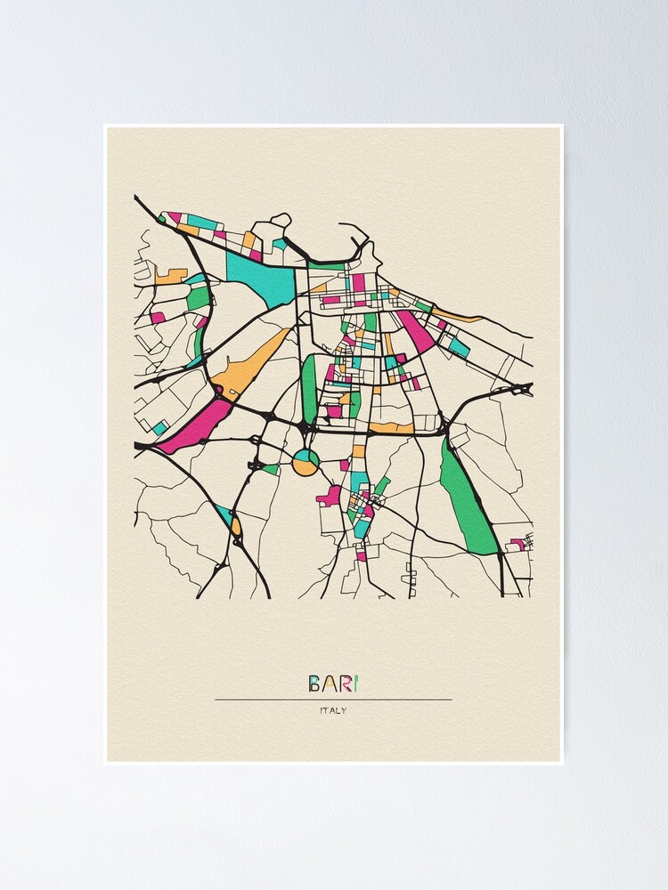 "Bari, Italy Street Map" Poster for Sale by geekmywall | Redbubble