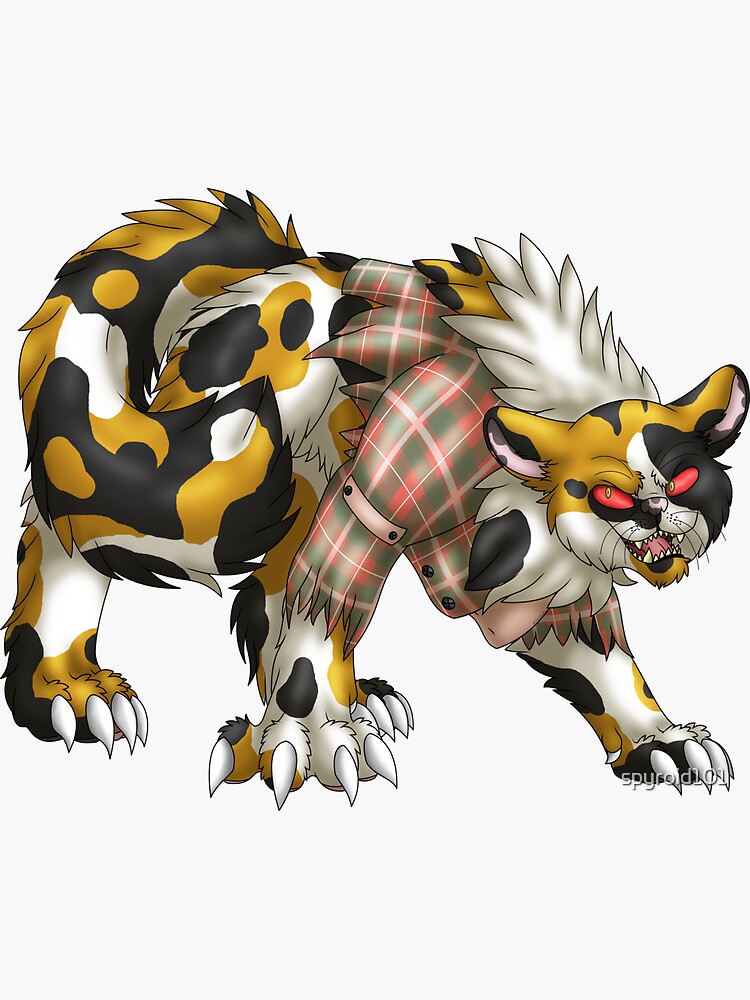 "WereCat: Calico" Sticker by spyroid101 | Redbubble