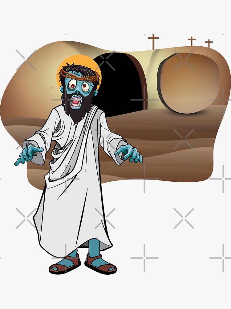 "ZOMBIE JESUS comic illustration" Sticker for Sale by JasicaDesign ...