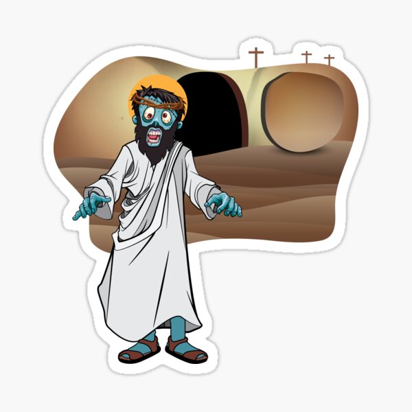 "ZOMBIE JESUS comic illustration" Sticker for Sale by JasicaDesign ...