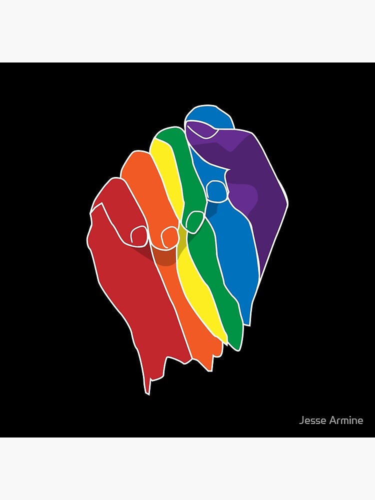 "Sign of Unity (Rainbow Fist)" Poster by designurvictory | Redbubble