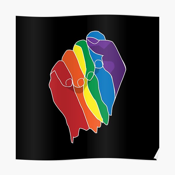 "Sign of Unity (Rainbow Fist)" Poster by designurvictory | Redbubble