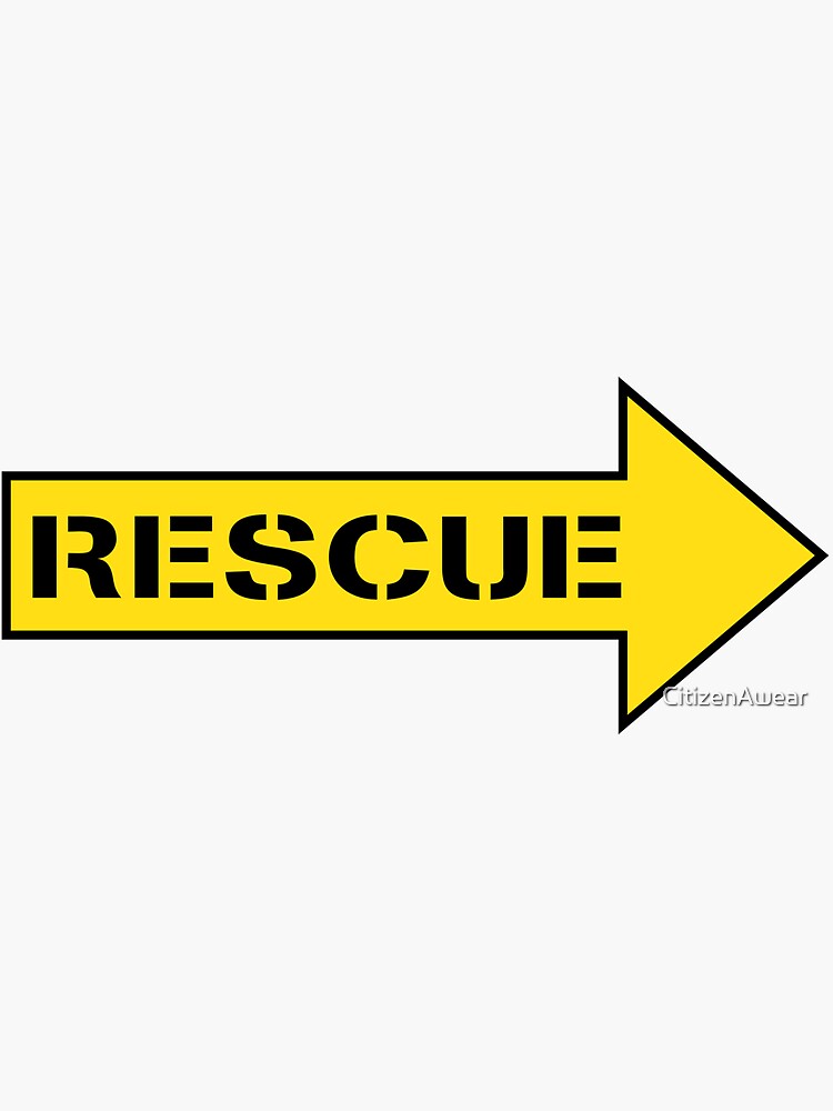 "Rescue Warning" Sticker for Sale by CitizenAwear | Redbubble