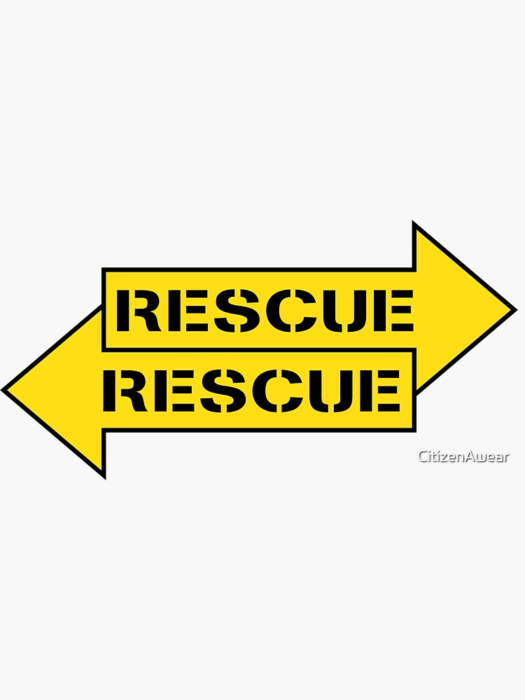 "Rescue Warning: Both directions" Sticker for Sale by CitizenAwear ...