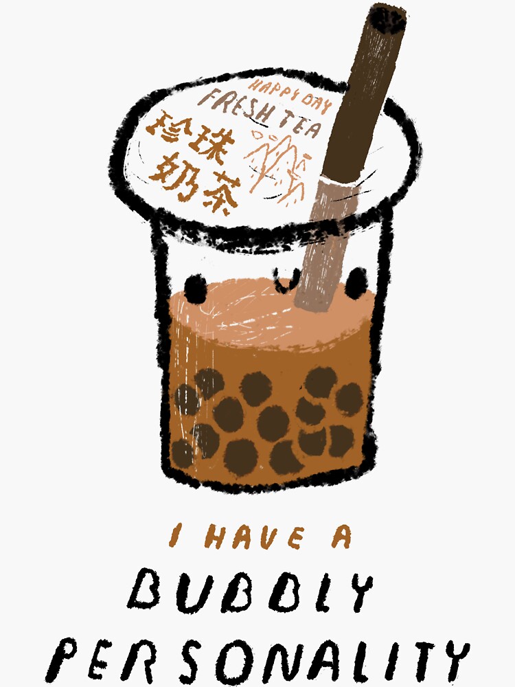 "bubbly personality" Sticker for Sale by louros | Redbubble