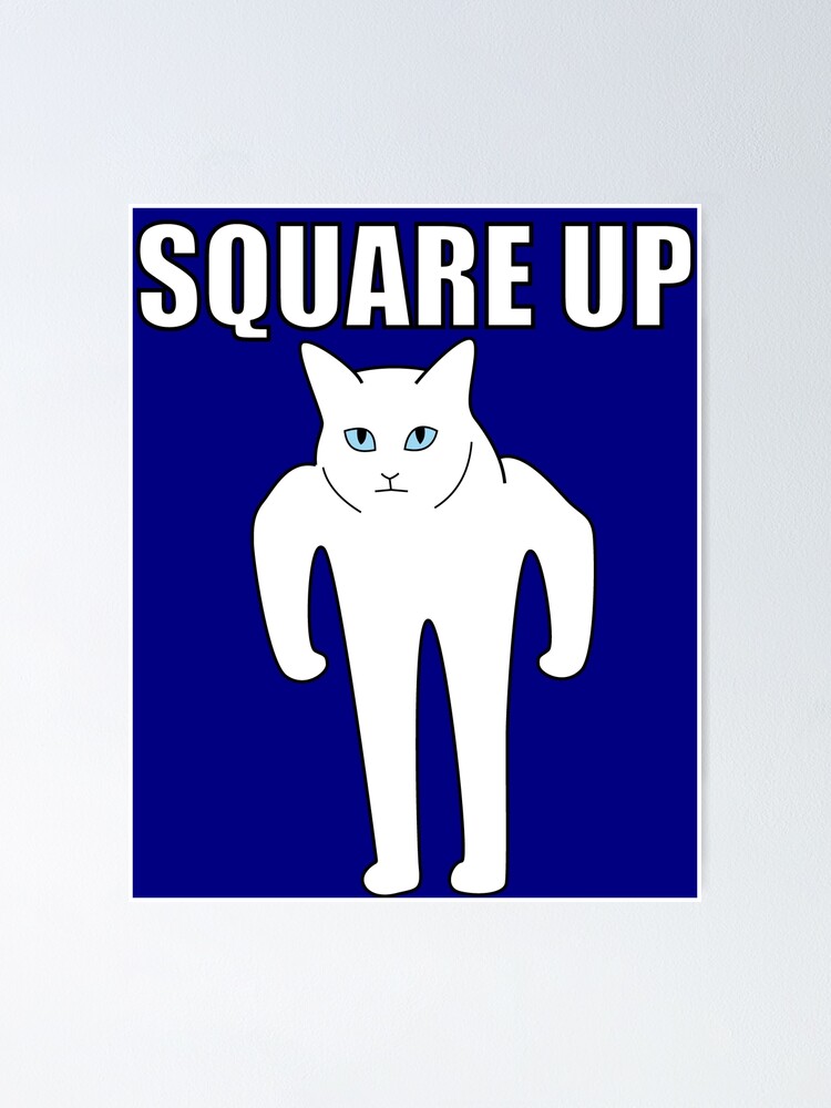 "Square Up Half-Cat Meme" Poster for Sale by TheRedCat | Redbubble