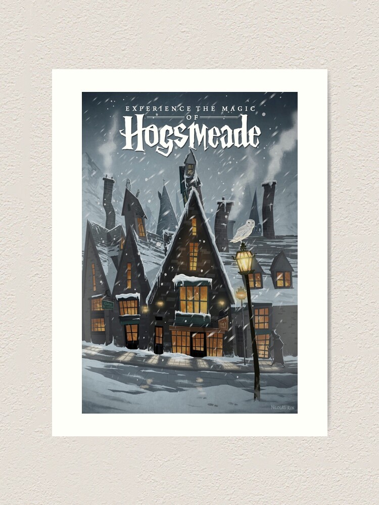 "Visit Hogsmeade - Snowy Town Travel Poster" Art Print for Sale by ...