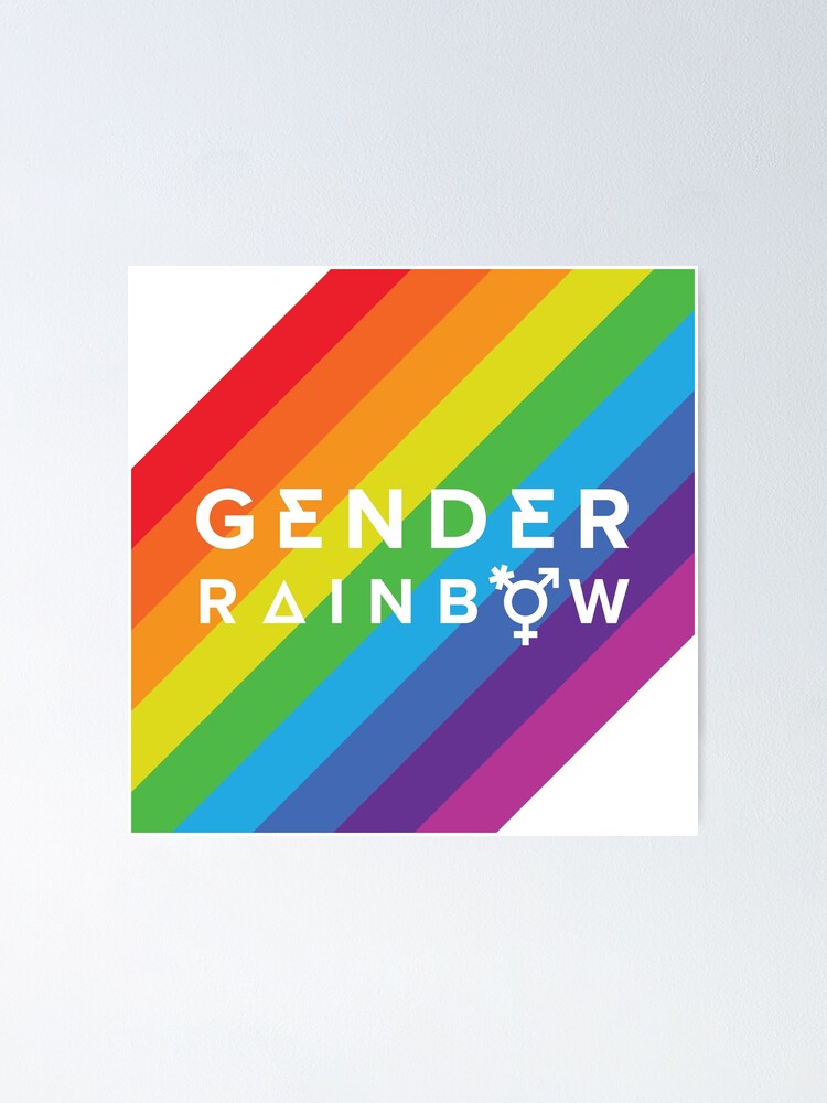 "Gender Rainbow (Rainbow background)" Poster for Sale by gender-rainbow ...