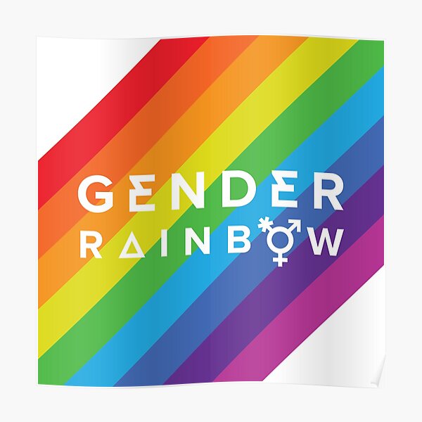 "Gender Rainbow (Rainbow background)" Poster for Sale by gender-rainbow ...