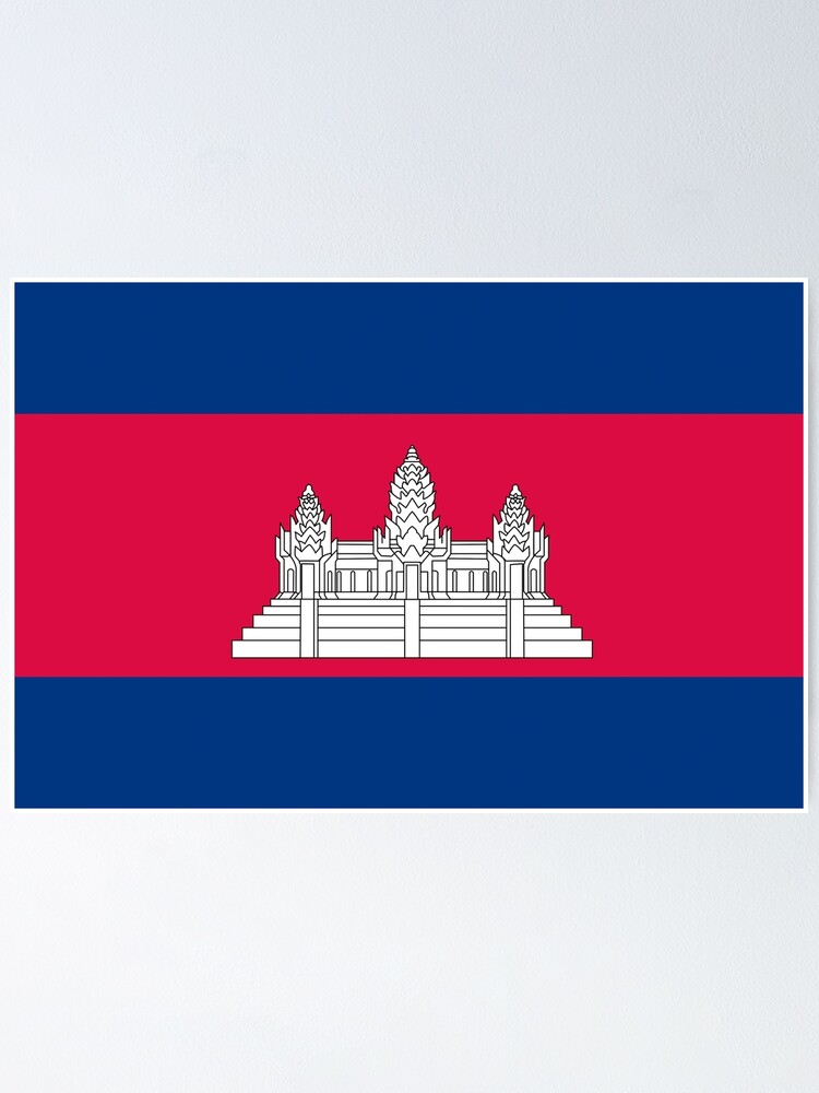 "Cambodia - Angkor Wat Flag" Poster by madtoyman | Redbubble
