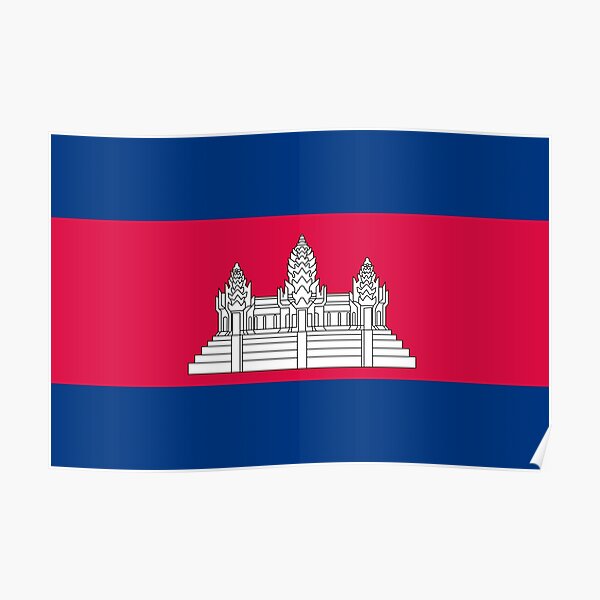 "Cambodia - Angkor Wat Flag" Poster by madtoyman | Redbubble