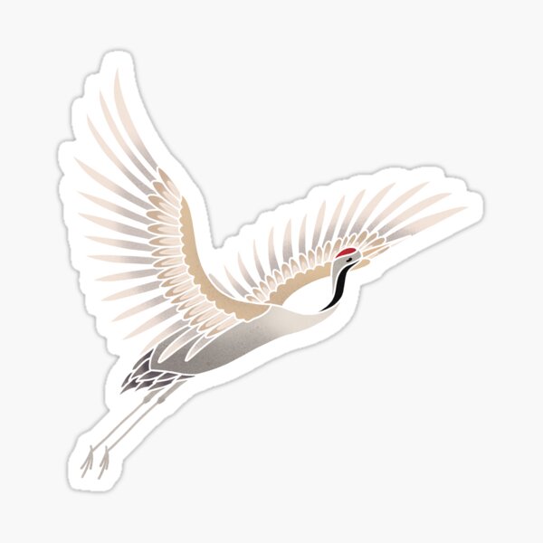 "Japanese cranes pattern" Sticker by MartaOlgaKlara | Redbubble