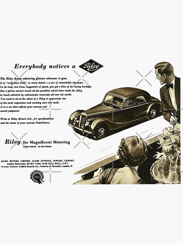 "RILEY" Sticker by ThrowbackMotors | Redbubble