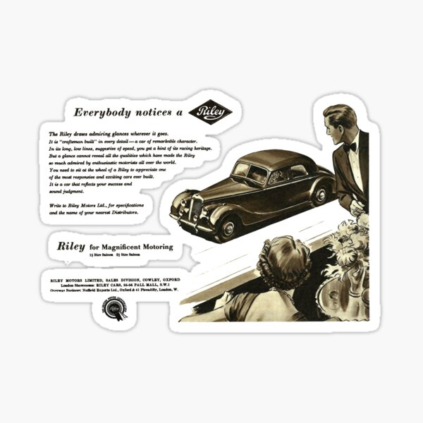 "RILEY" Sticker by ThrowbackMotors | Redbubble