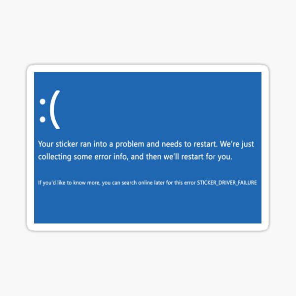 "Blue Screen of Death joke design. Shirt, mug, sticker, card, cushion ...