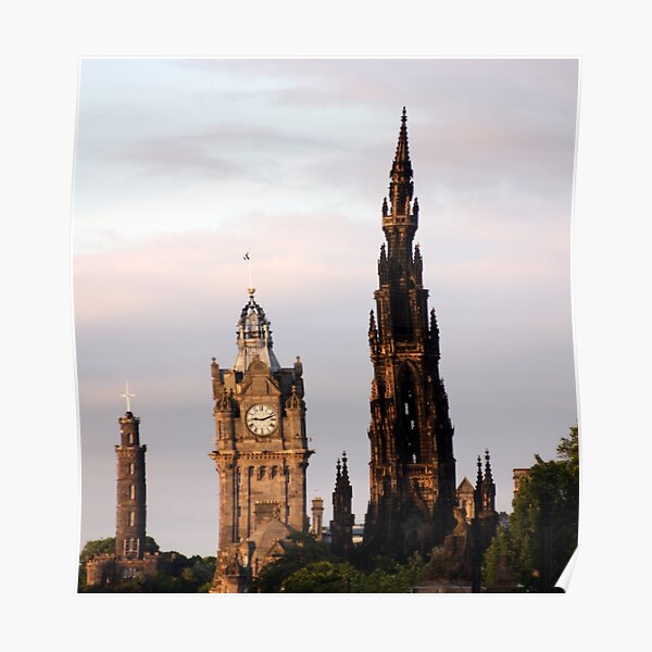 "Three Edinburgh Iconic Buildings" Poster for Sale by Hockeyanimal ...