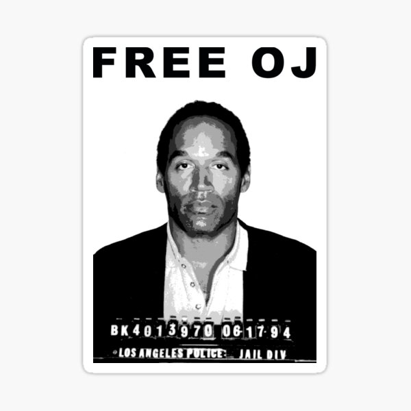 "Free OJ" Sticker for Sale by DataDumb | Redbubble