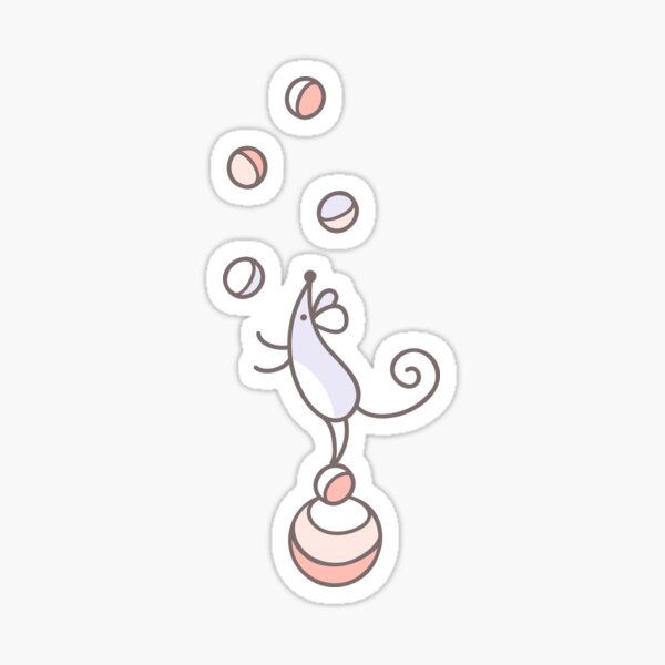 "MOUSE AT THE CIRCUS JUGGLING AND BALANCING BALLS" Sticker for Sale by ...