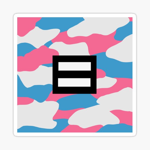 "Camo Equality V1 - Transgender, Blue Background, Single" Sticker for ...