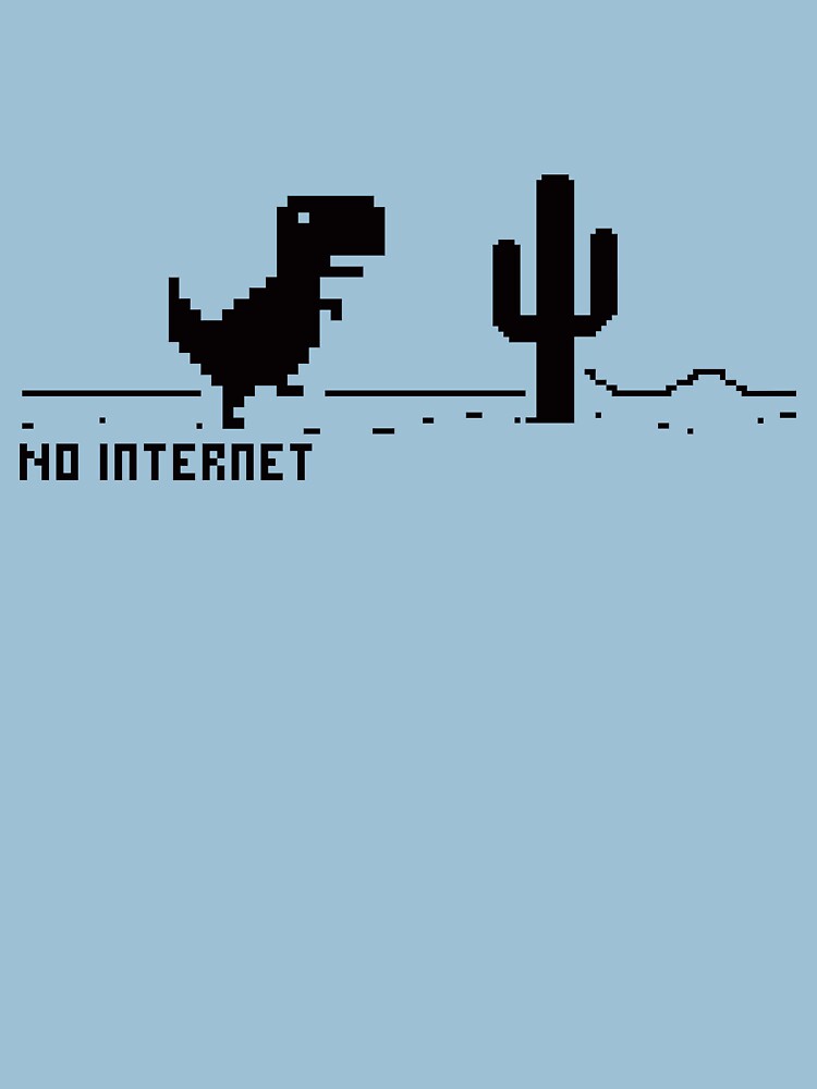 "Black Dinosaur > No internet" T-shirt by BlazeComics | Redbubble ...