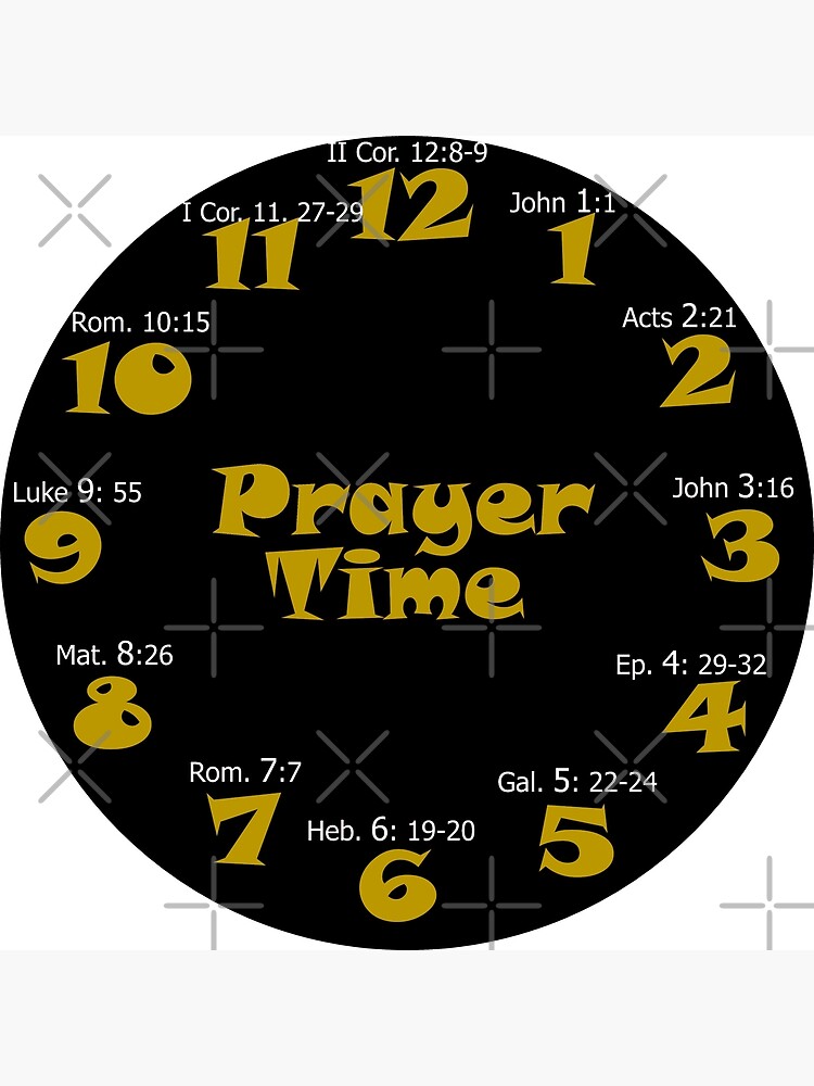 "Prayer Time Clock Black" Poster for Sale by toddbrooney | Redbubble