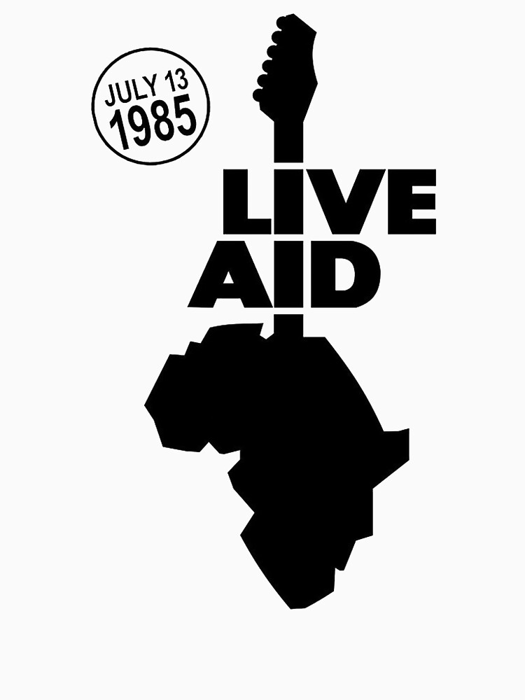 "Live Aid 1985" T-shirt for Sale by elouiselucky | Redbubble | live aid ...
