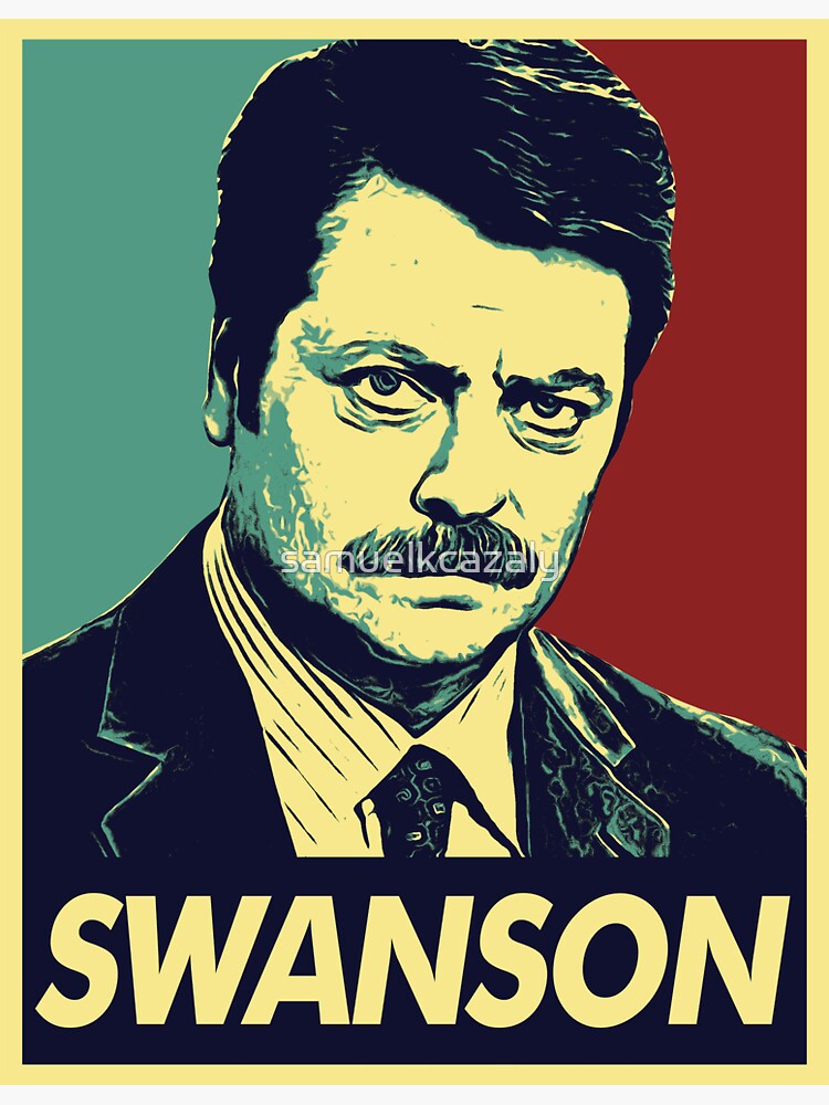 "Ron Swanson" Sticker by samuelkcazaly | Redbubble