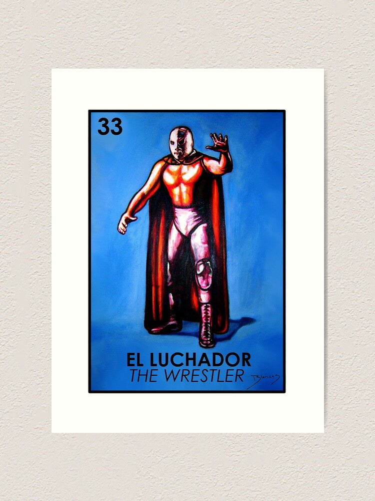 "El Luchador - The wrestler - Loteria" Art Print by davidblancas ...
