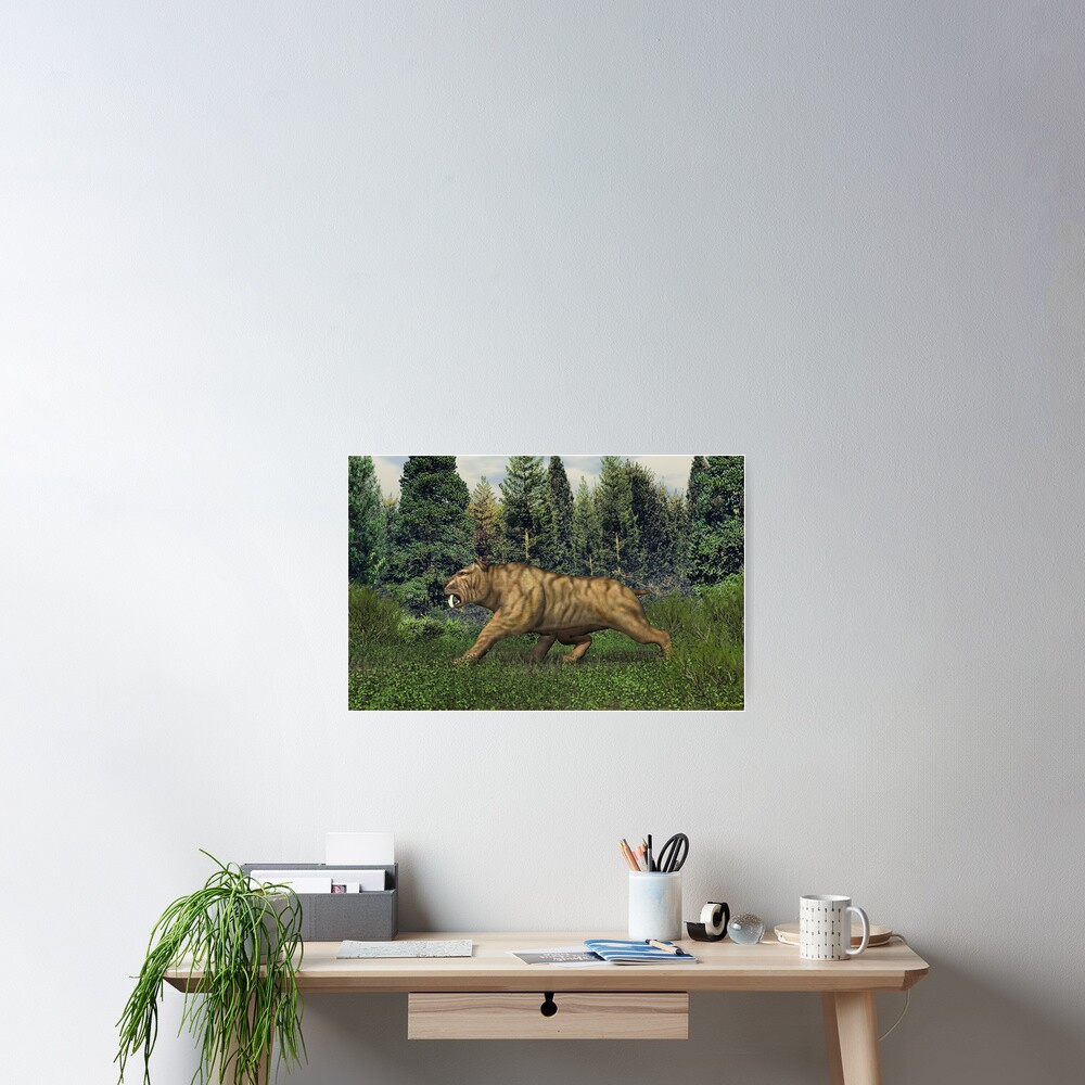 "Smilodon (Saber Tooth Tiger)" Poster by Skyviper | Redbubble