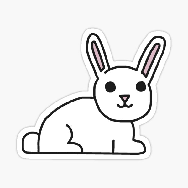 "White Bunny" Sticker for Sale by Rocket-To-Pluto | Redbubble
