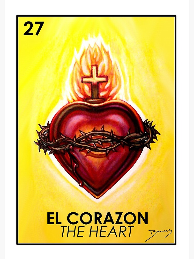 "El Corazon - The Heart - Loteria" Art Print by davidblancas | Redbubble