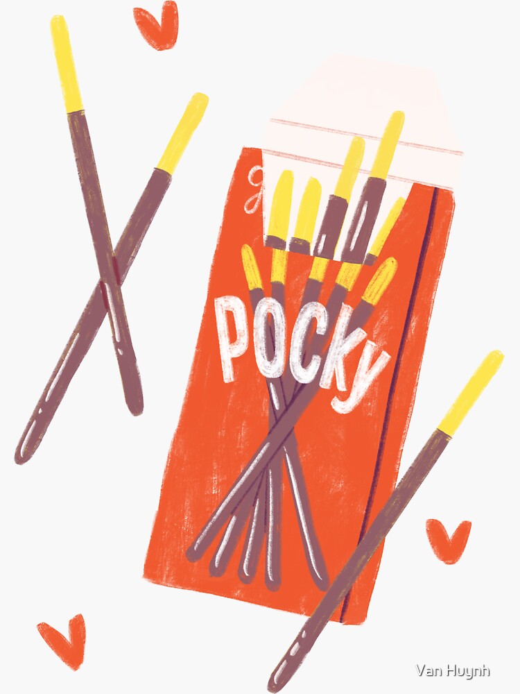 "Pocky Time - Pink" Sticker for Sale by Van Huynh | Redbubble