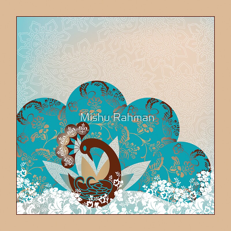 "Dancing Peacock" by Mishu Rahman | Redbubble