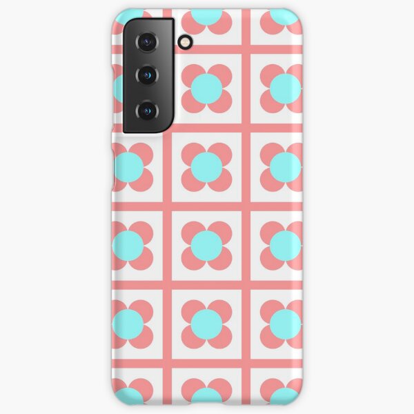 "Preppy Retro Flower in American Pink and Aqua. Cute minimalist ...