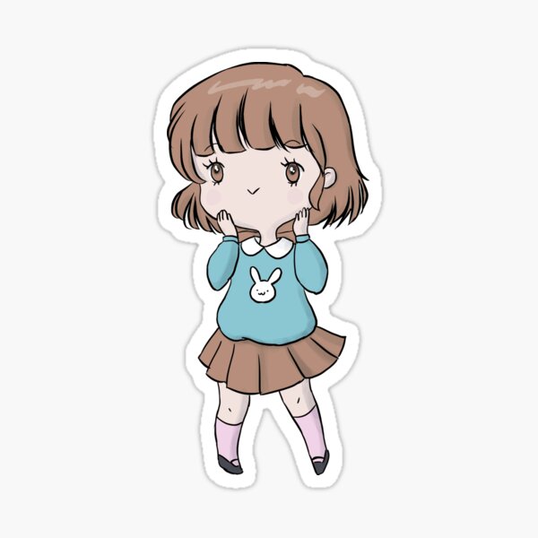 "Anime chibi girl" Sticker by elvisketch | Redbubble