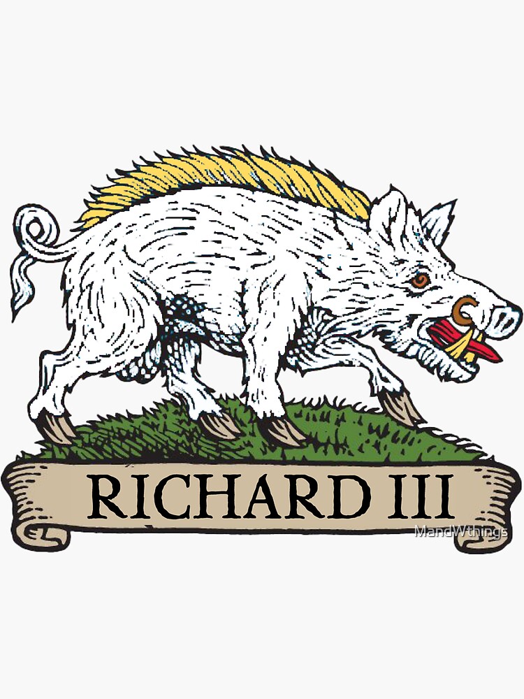 "King Richard 3 - White Boar" Sticker for Sale by MandWthings | Redbubble