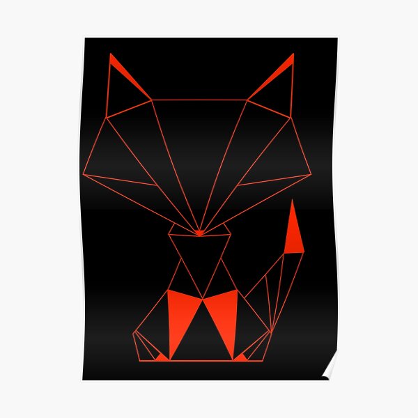 "Geometric Red Fox Outline" Poster for Sale by Lunilume | Redbubble