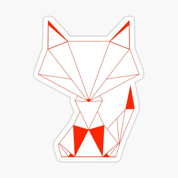"Geometric Red Fox Outline" Sticker for Sale by Lunilume | Redbubble