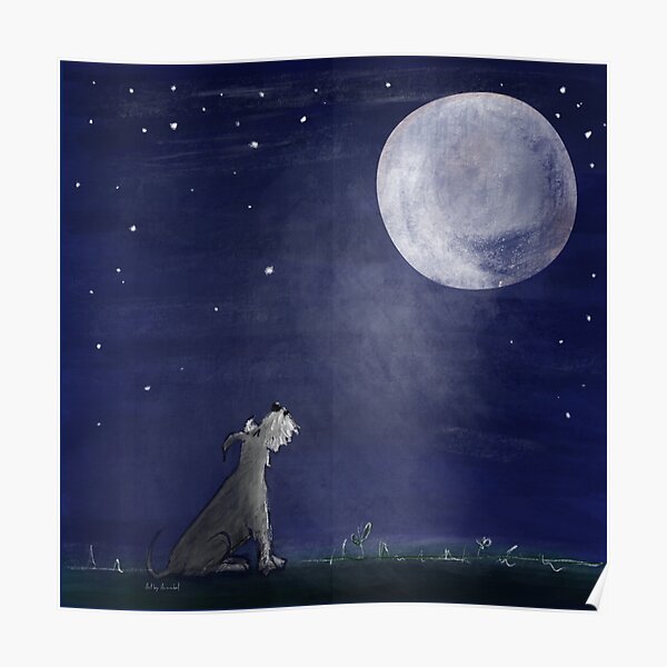"Moonlit howl" Poster by AnnabelArt | Redbubble