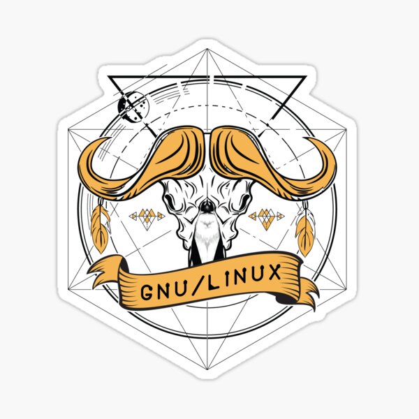 "GNU/Linux (colored)" Sticker by ShoeBill99 | Redbubble