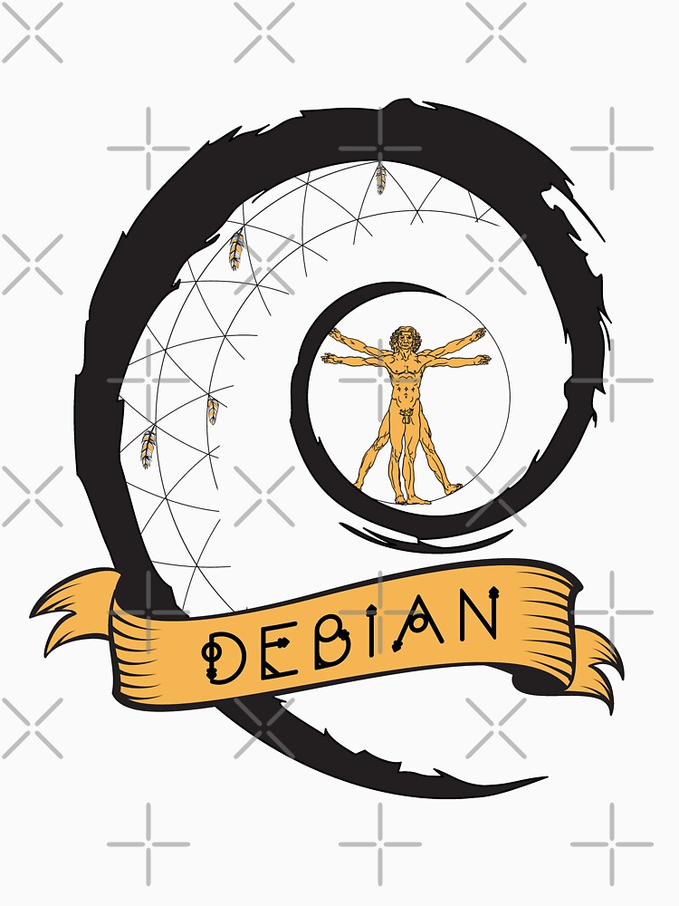 "Debian Linux (colored)" T-shirt for Sale by ShoeBill99 | Redbubble ...