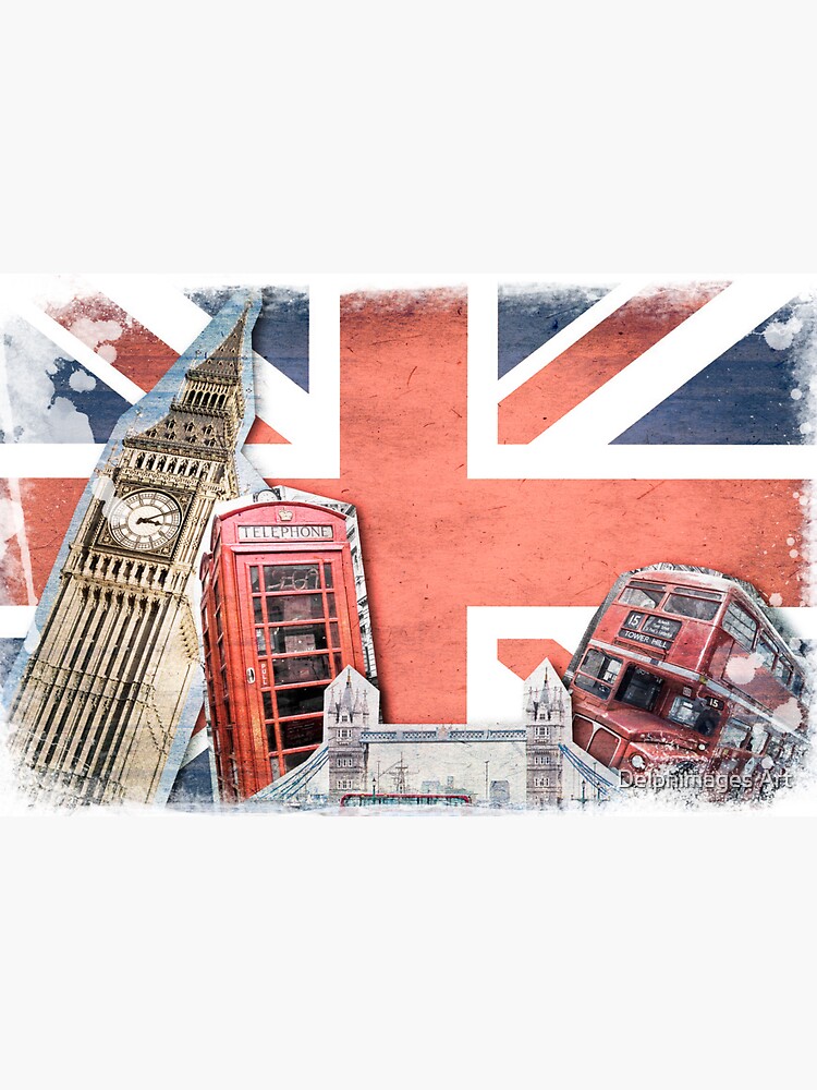 "London collage" Sticker by Delphimages-Art | Redbubble