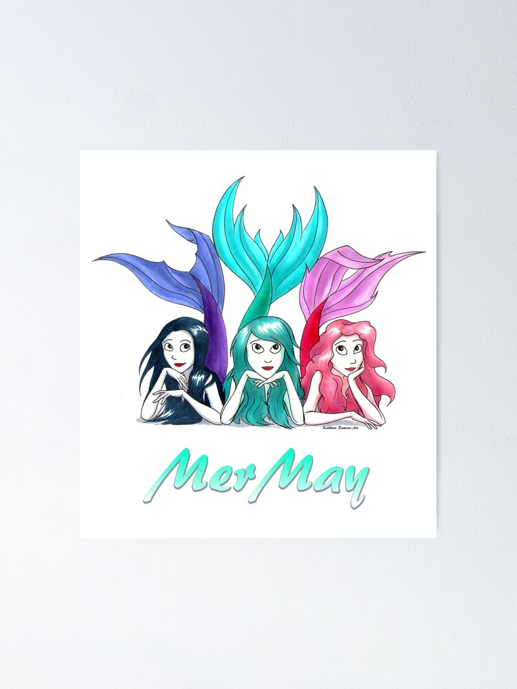 "MerMay Mermaid Trio" Poster by tasster | Redbubble