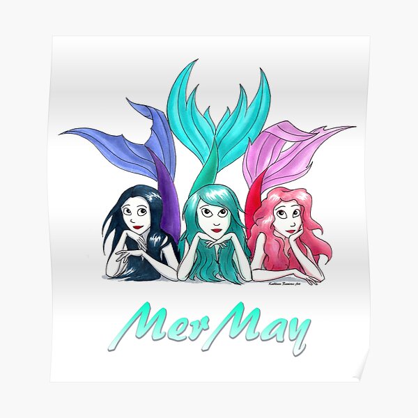 "MerMay Mermaid Trio" Poster by tasster | Redbubble