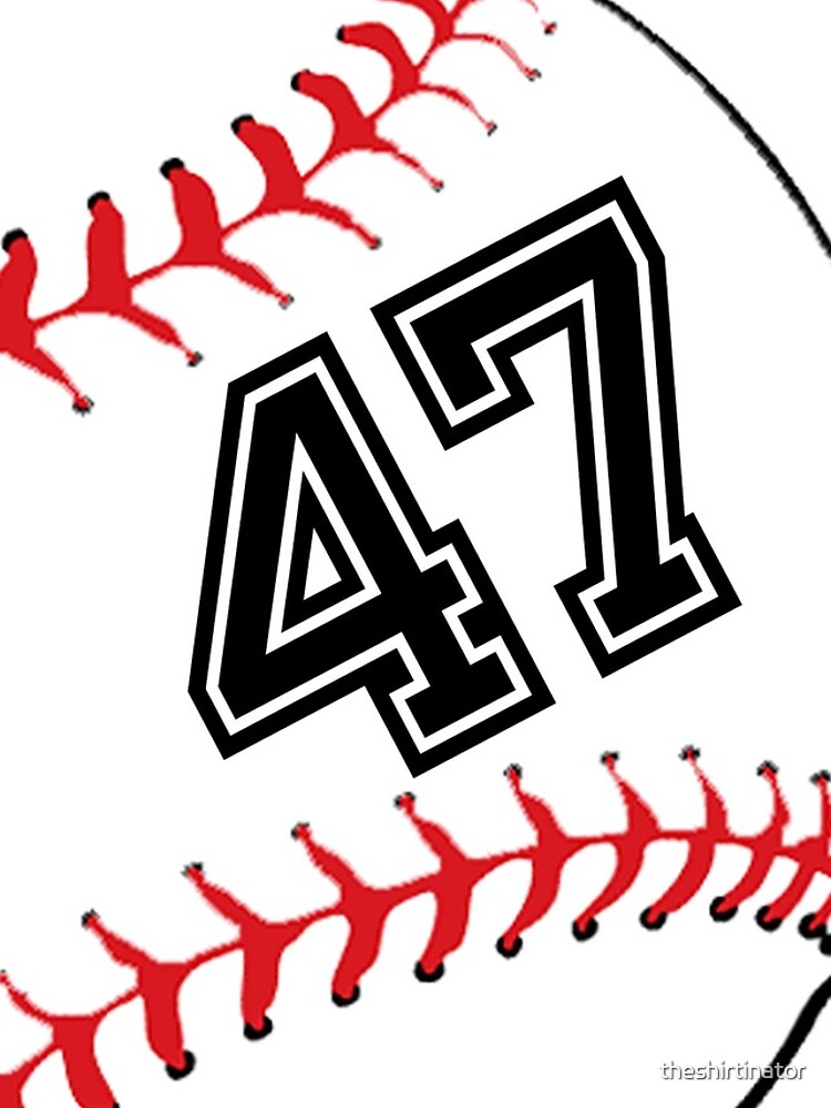 "Baseball Player Jersey No 47 Back Number #47 Ball Sport Sticker Gift ...