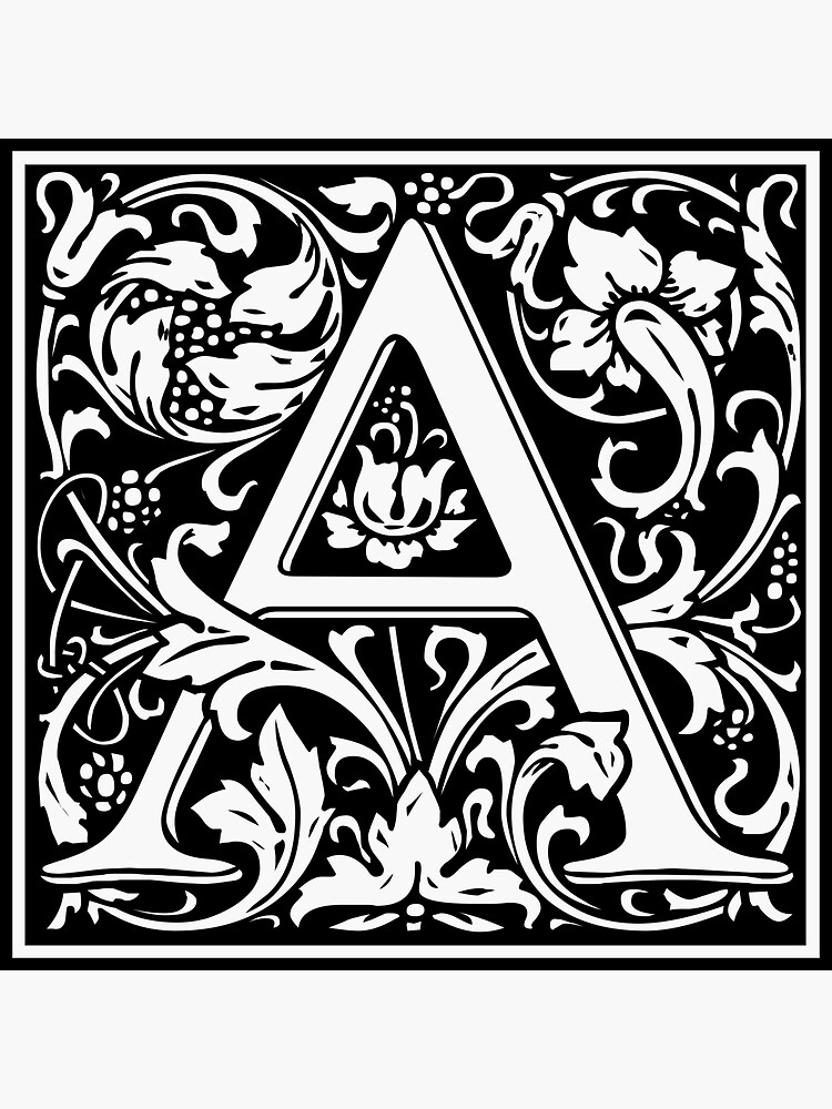 "A William Morris Font Alphabet" Sticker for Sale by Wannabe Art ...