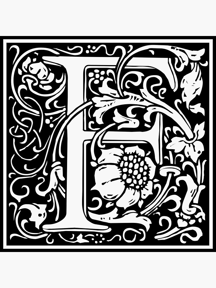 "F William Morris Font Alphabet" Sticker by wannabe311 | Redbubble